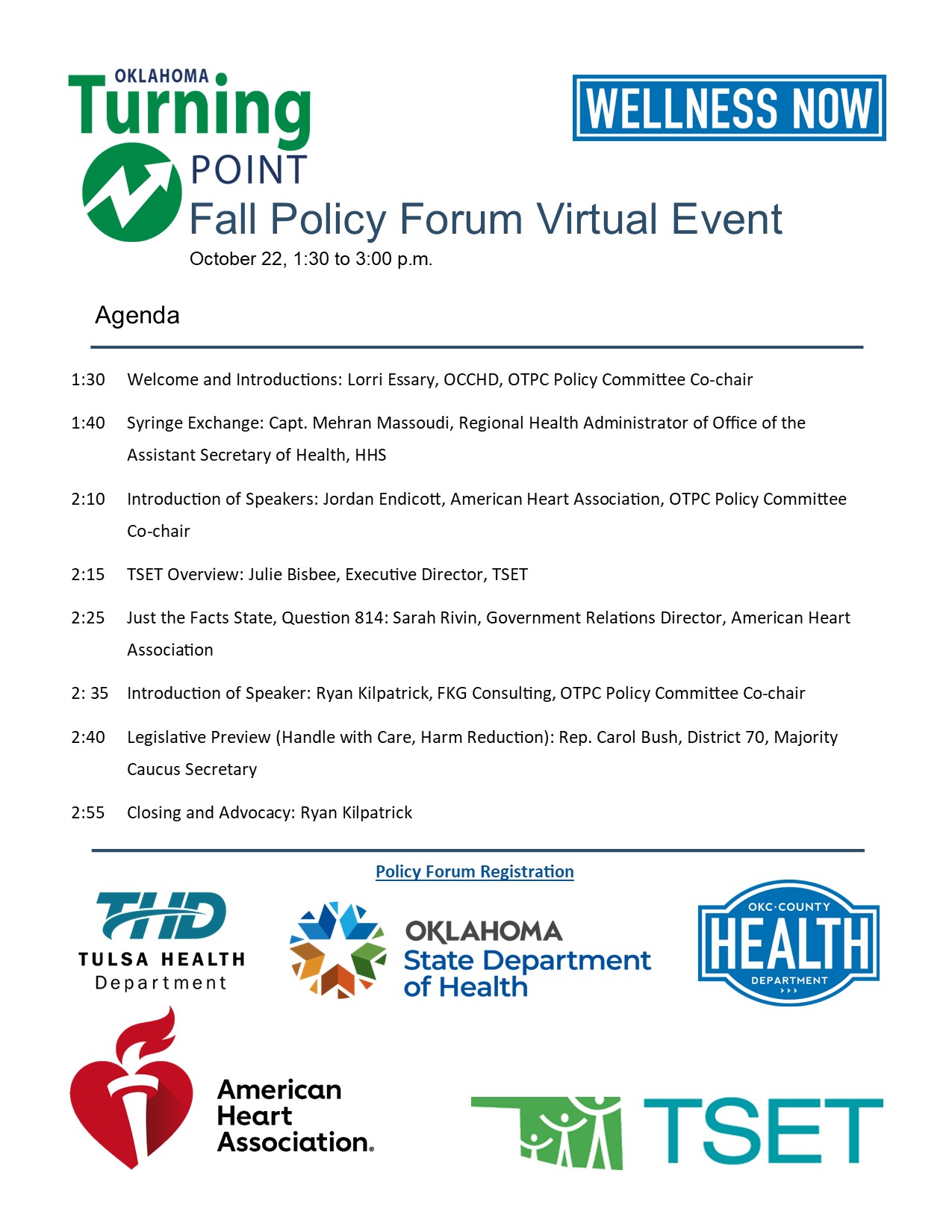 OTPC Fall Policy Forum – Oct 22nd – Public Health Institute of Oklahoma
